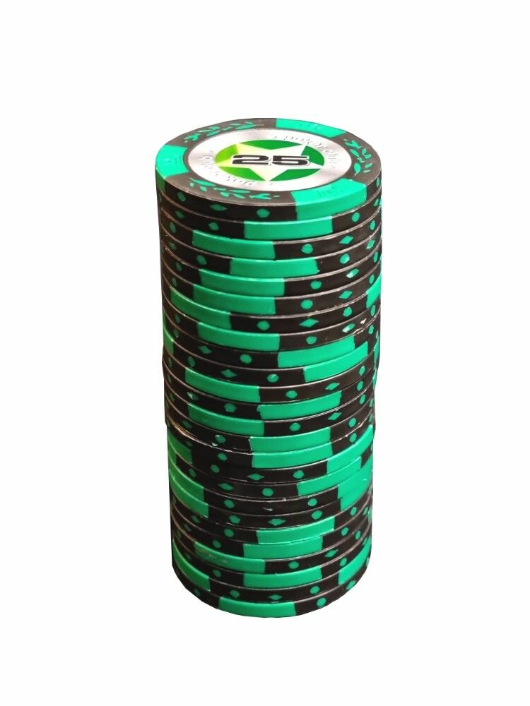 Фишки для игры в покер Black Stars номиналом 25 (25шт)