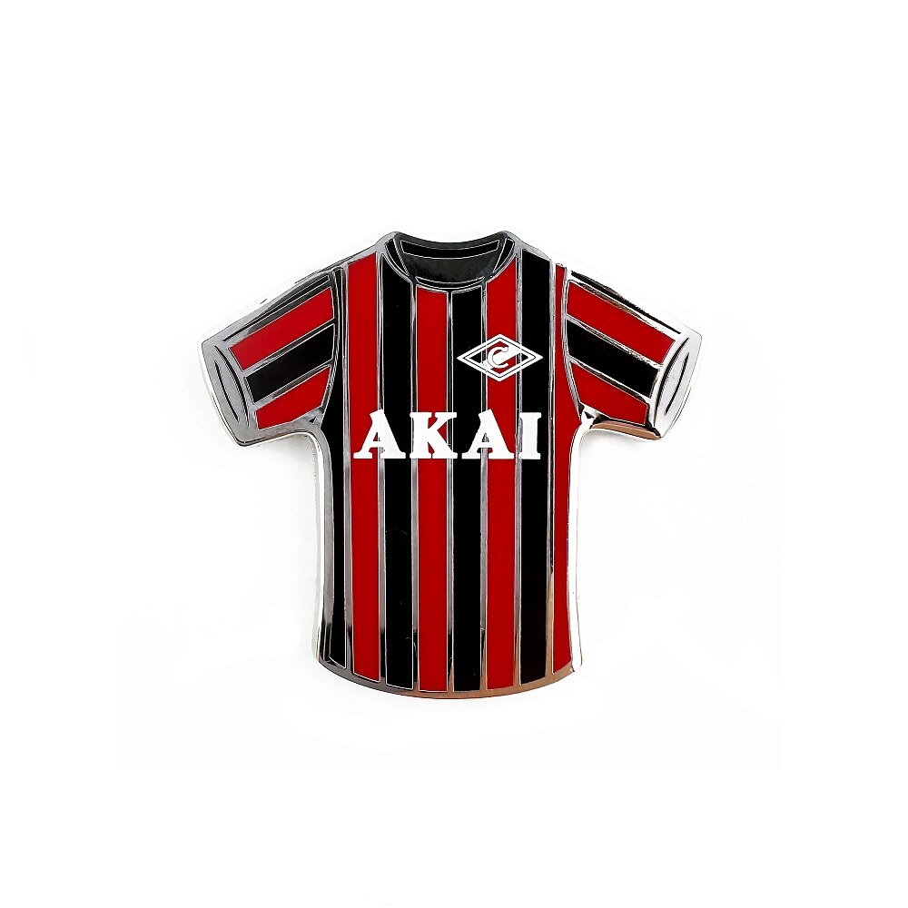 Значок "ретро форма" красно-черная с символикой ФК "Спартак"