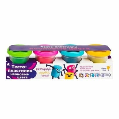 Genio Kids Набор для детской лепки, Тесто-пластилин, Неоновые цвета.