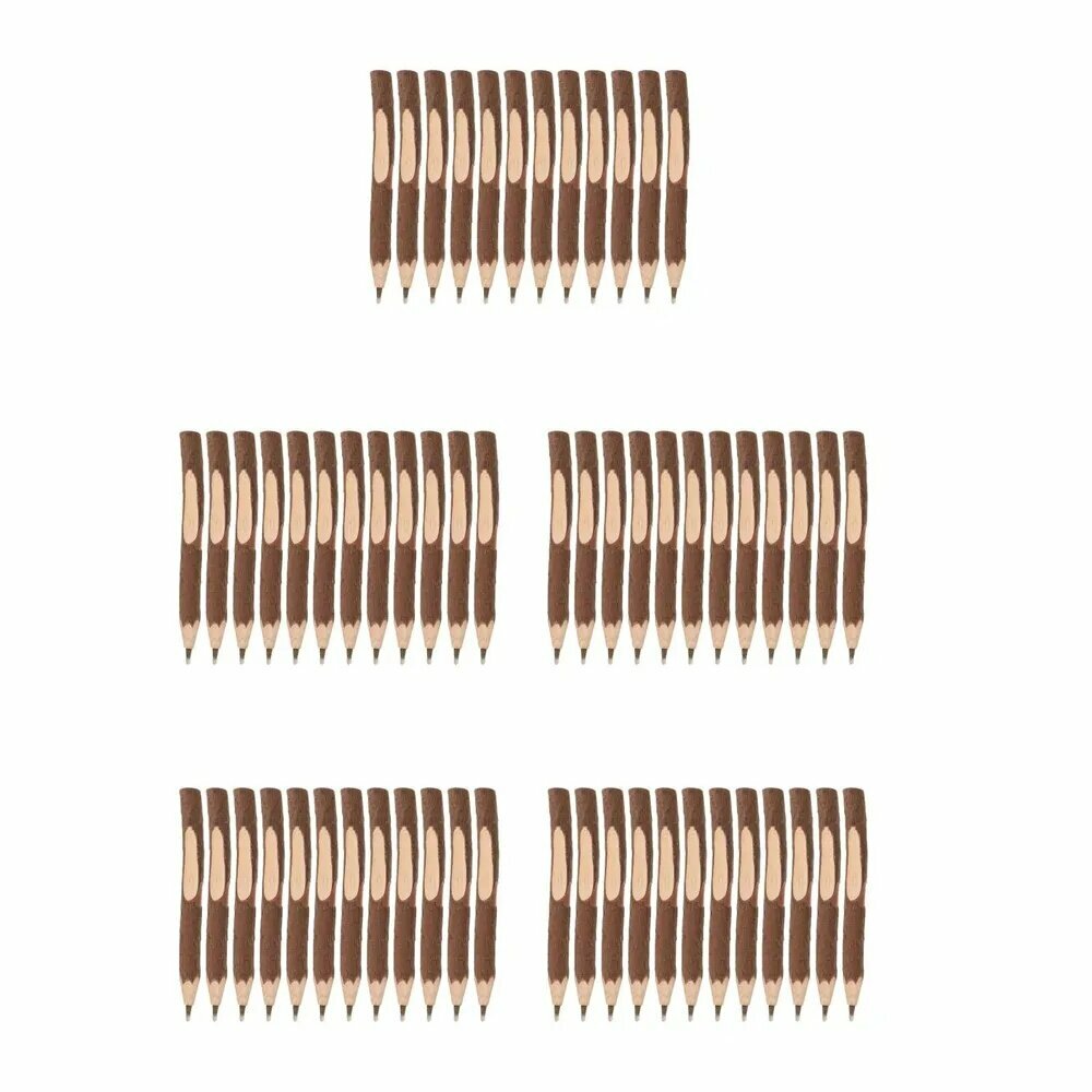 Набор из 60 деревянных шариковых ручек с черной пастой для офисных и школьных нужд