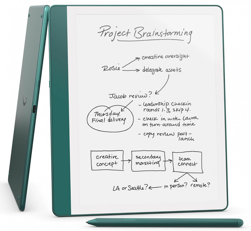 Электронная книга Amazon Kindle Scribe, 64GB, with Premium Pen, Metallic Jade (Зеленый)