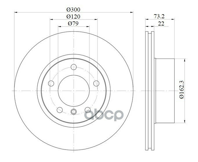 Диск тормозной перед. вентилируемый BMW 1(F20) 2010->/3(F30) 2011-> S&K арт. SKBD1166