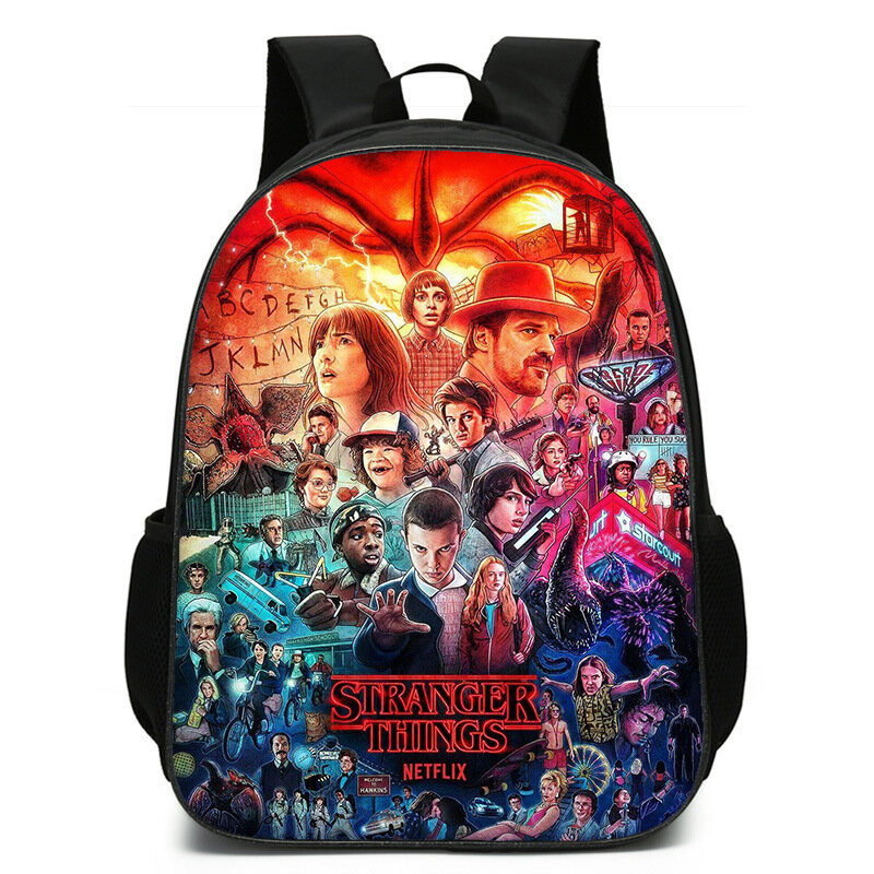 Stranger Things Stranger Things Сумки для начальной и средней школы Детские рюкзаки Рюкзаки с героями мультфильмов аниме