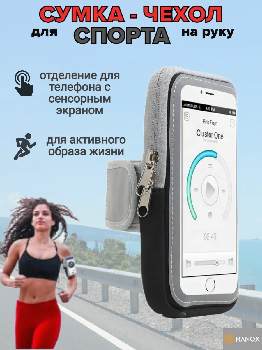 Сумка для бега на руку. Чехол (держатель) для телефона с Touch Screen экраном.