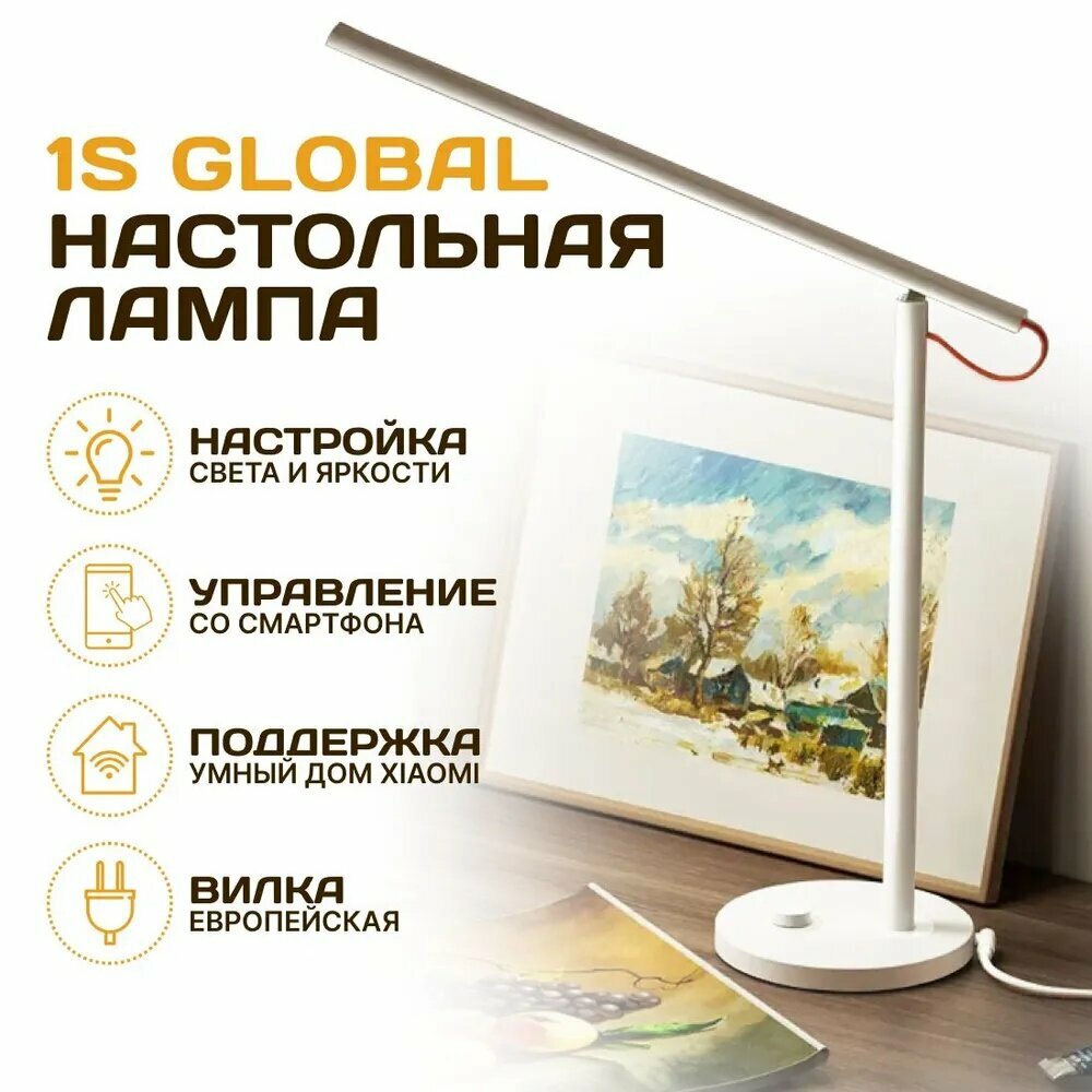 Настольная лампа Mi LED Desk Lamp 1S EU Global (MJTD01SYL) для чтения, светодиодный светильник для школьника, маникюра или в офис.