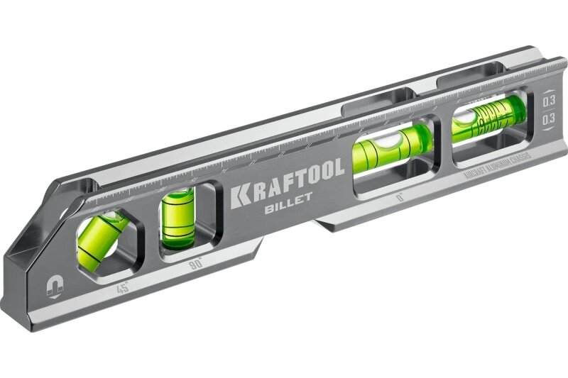 Уровень магнитный KRAFTOOL BILLET-20, 8 в 1, брусковый 200 мм