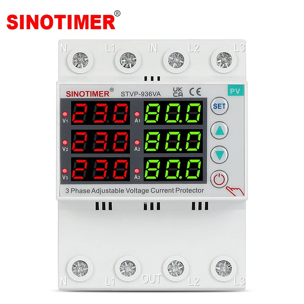 SINOTIMER 3-фазное реле защиты от перенапряжения 80А