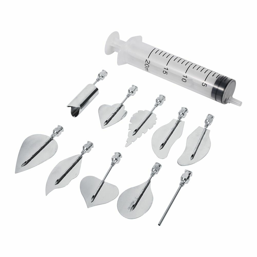 Набор инструментов для украшения торта 3D пудингом, 10 игл, 1 шприц, желатиновый художественный набор для украшения торта своими руками