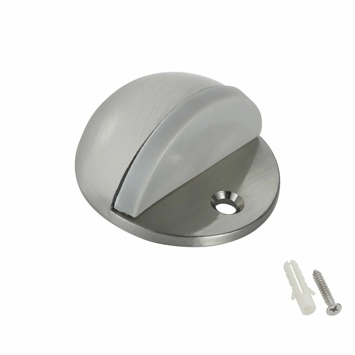 Стоппер - дверной ограничитель полусфера напольный цвет: матовый никель