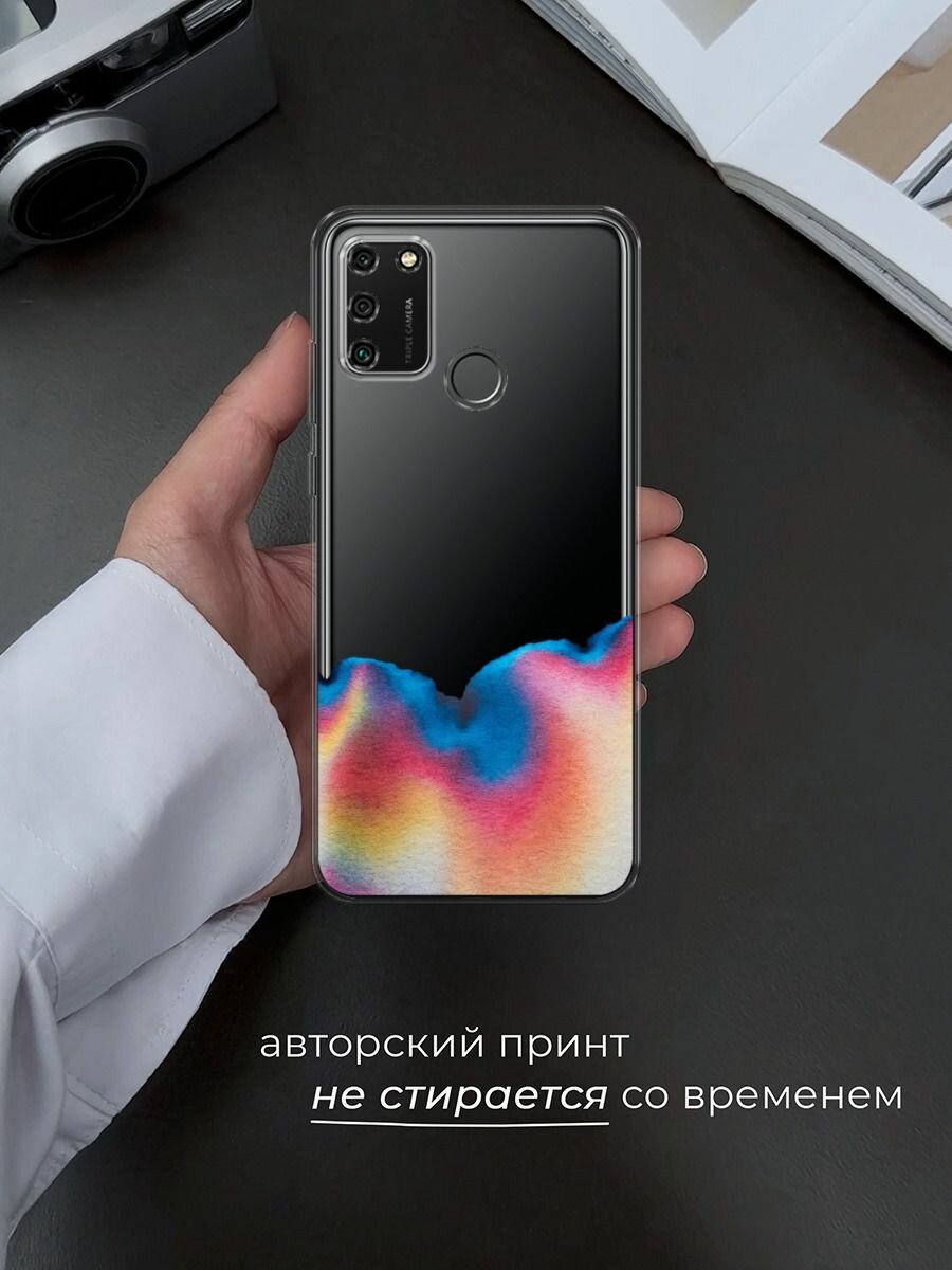 Чехол на Honor 9A / Хонор 9А с принтом Акварельное сочетание, прозрачный — фото 1