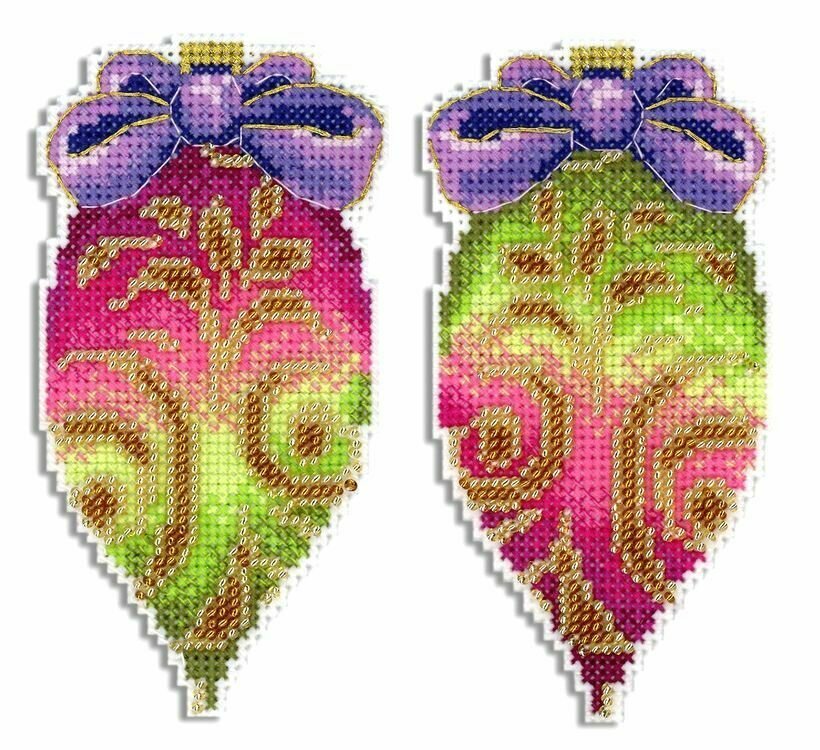 Набор для вышивания Жар-Птица (МП-студия) "Советская ёлочная игрушка. Сосулька" 6x12 см, Украшения Новый Год Праздники