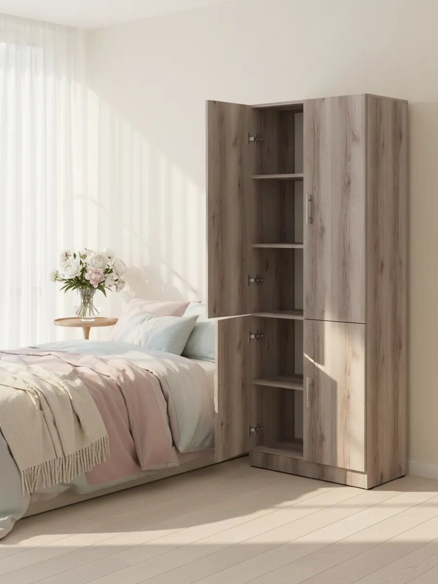 Деревянный шкаф FRESTER с полками распашной в прихожую спальню, от производителя