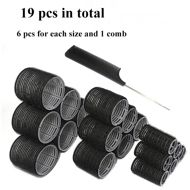 Набор бигуди для волос 28 шт. black 19Pcs