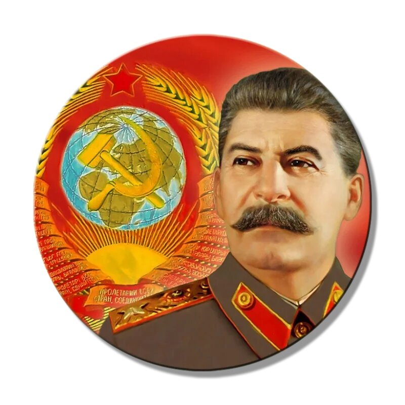 Значок Сталин, 58 мм, style-1