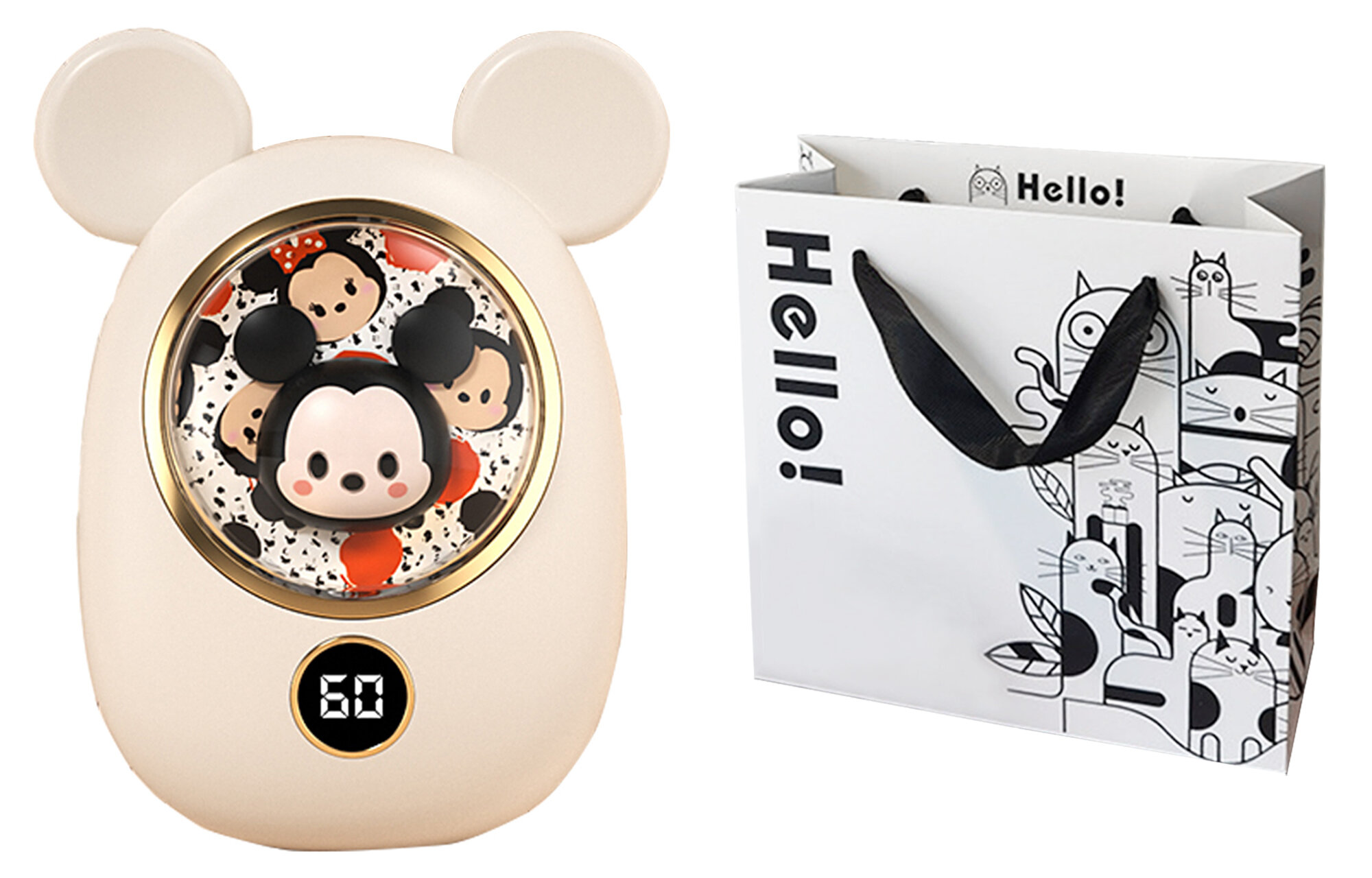 Грелки для рук Disney, цвет ecru-mickey mouse, мягкие, удобные, для согревания в холодную погоду