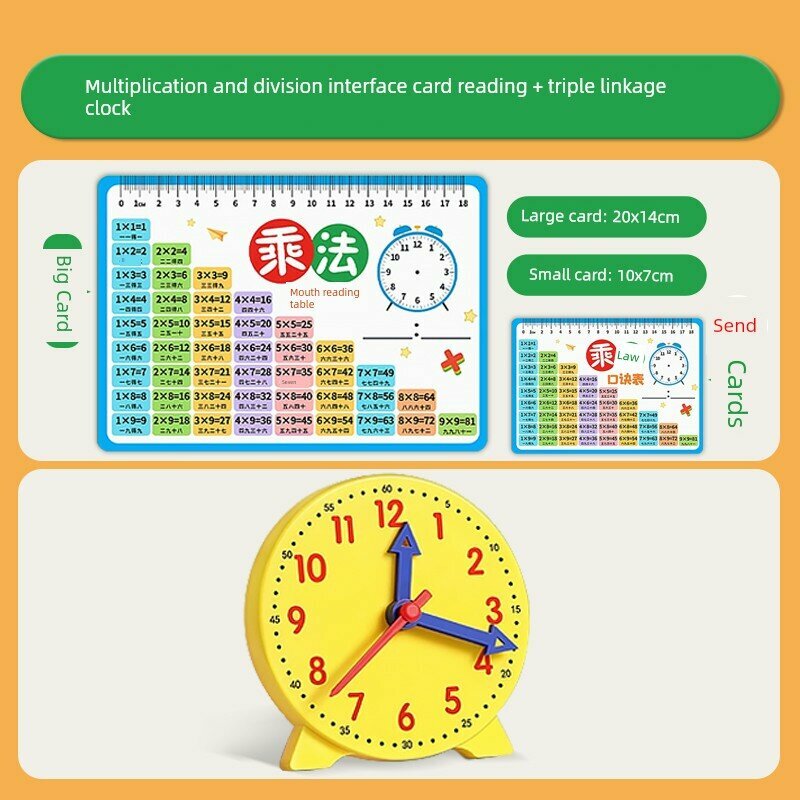 Карточки умножения и деления и часовая модель с совместными маленькими карточками