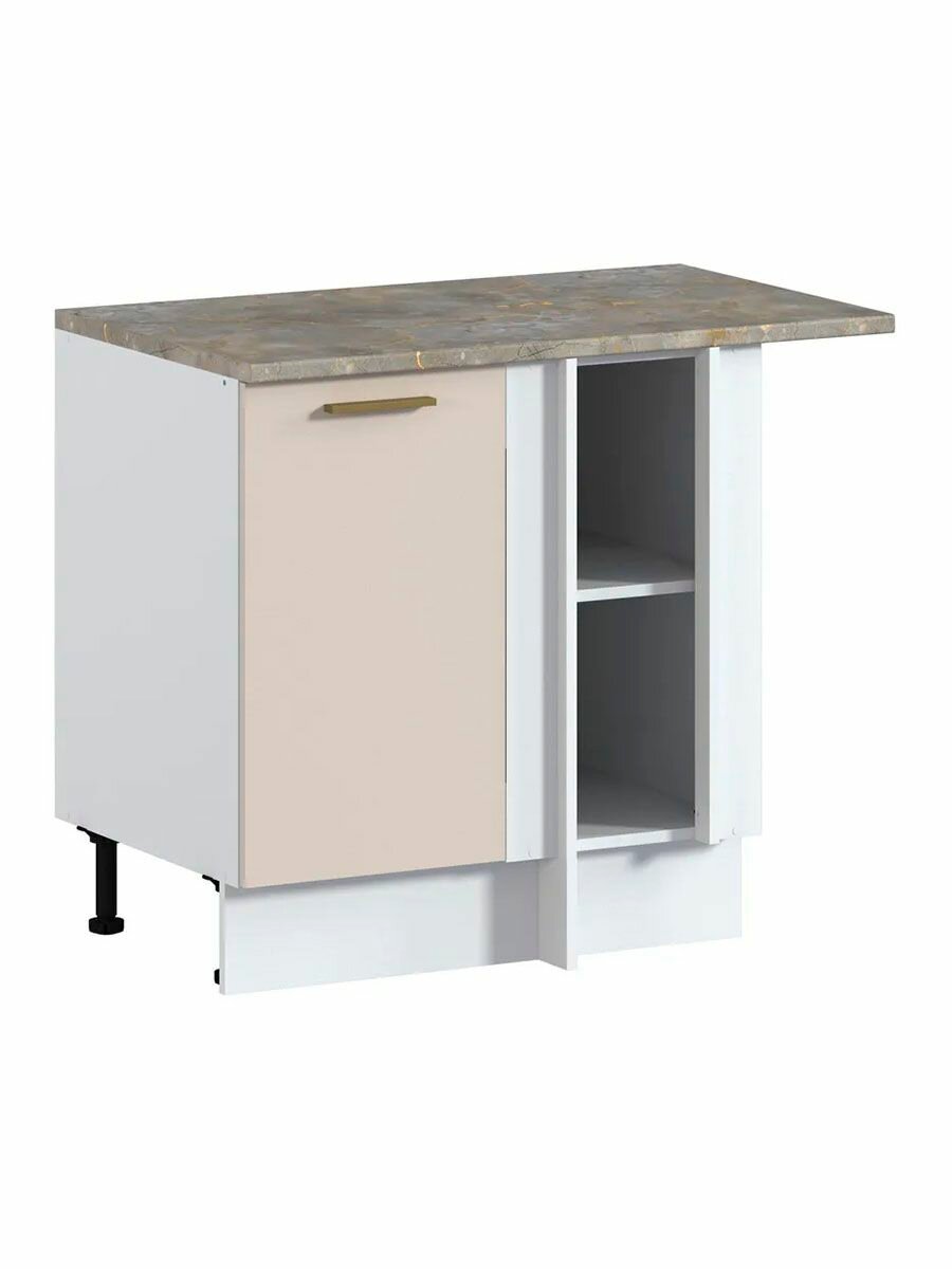 Кухонный модуль напольный столплит соренто СБ-3473 угловой, ЛДСП, Кашемир серый, 100х85,6х60 см