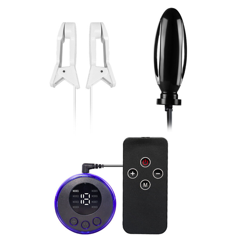 SM электрический мастурбатор с зажимами для сосков, анальная пробка унисекс, электрошоковый вибратор, секс-игрушка для взрослых БДСМ