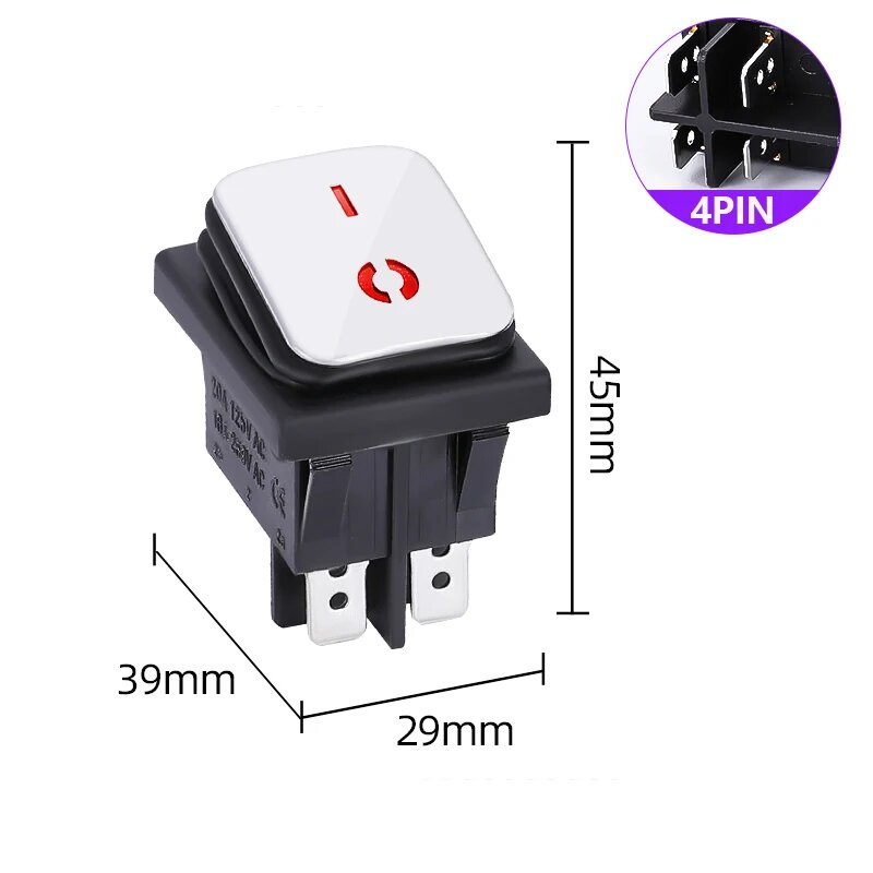 Водонепроницаемый электронный выключатель KCD4 RED