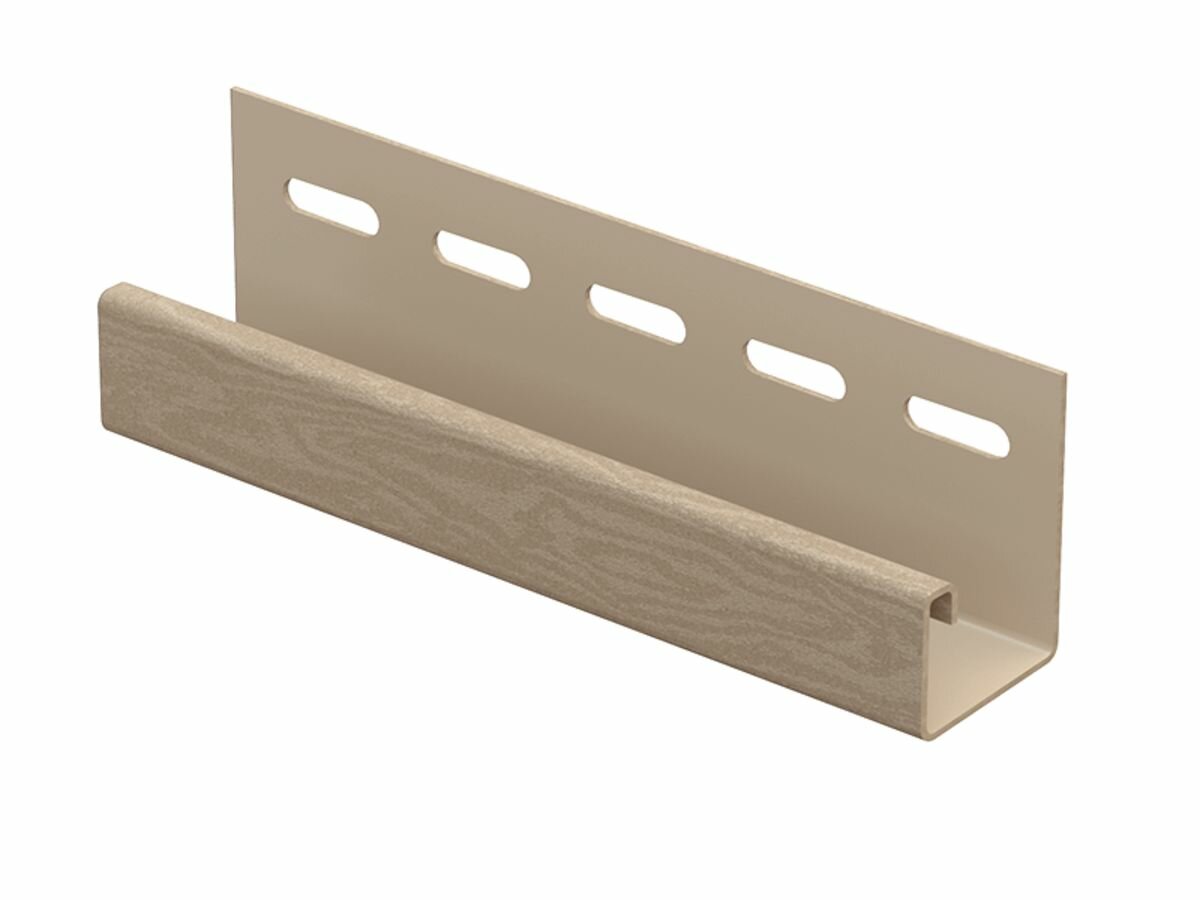 Ю-пласт J-планка (j-профиль), Тимбер-блок кедр светлый, 1 шт