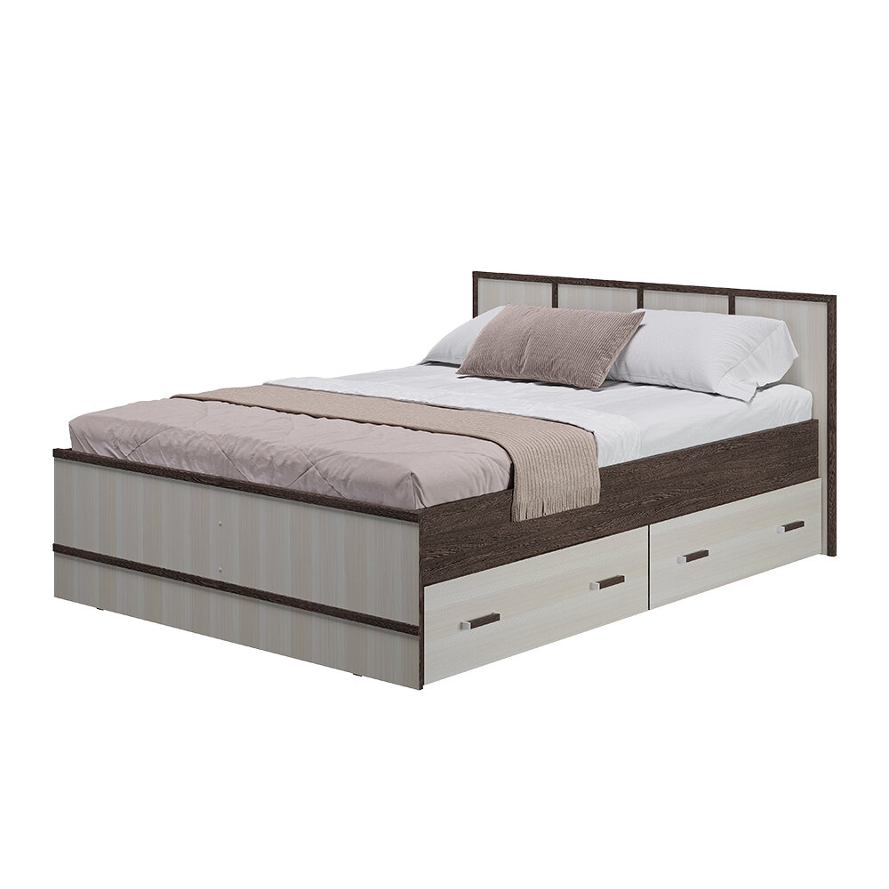 Кровать 1,4 м "Сакура" венге/лоредо + проложки (БТС)