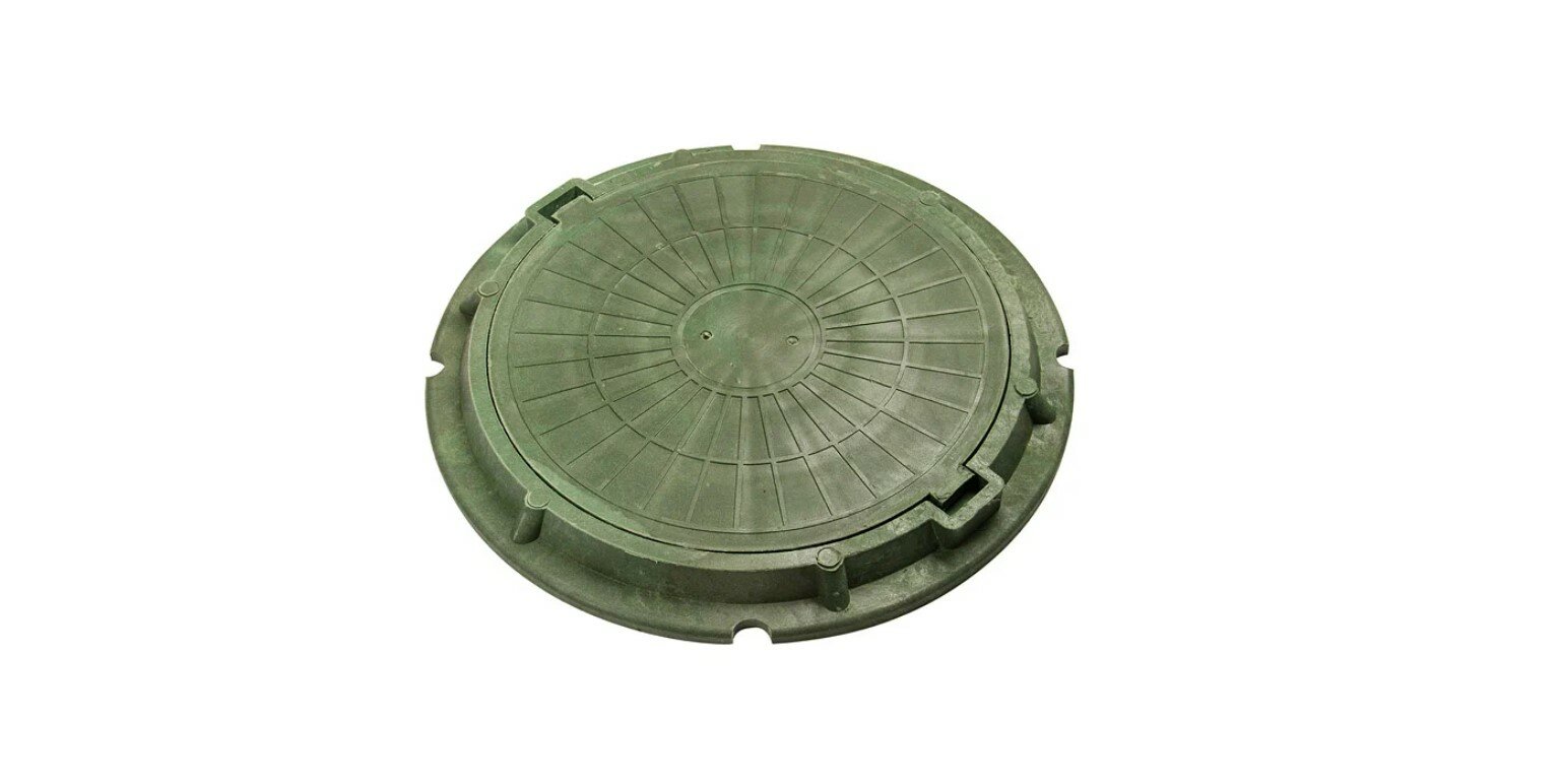 Люк полимерно-композитный, зеленый, 74x55 см, легкий, нагрузка до 1500 кг