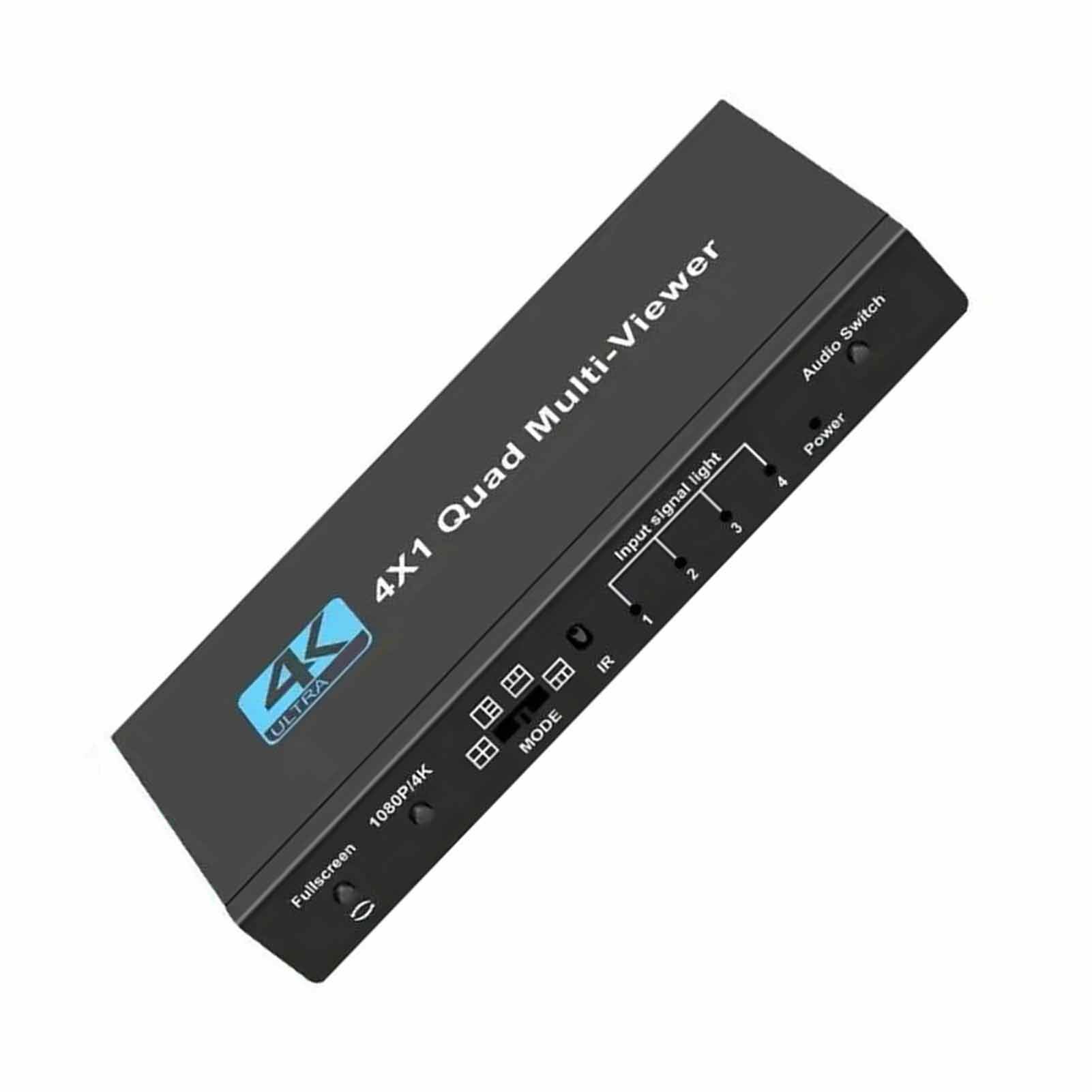 Разветвитель мультимедийного интерфейса высокой четкости 4K, переключатель экрана сигнала 4 в 1 с дистанционным управлением