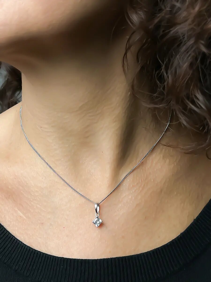 Подвеска, белое золото, 375 проба, родирование, фенакит