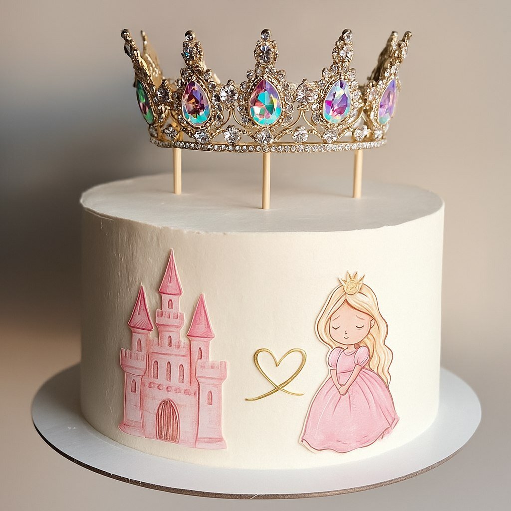 Корона для украшения торта, металл, диаметр 12.5 см