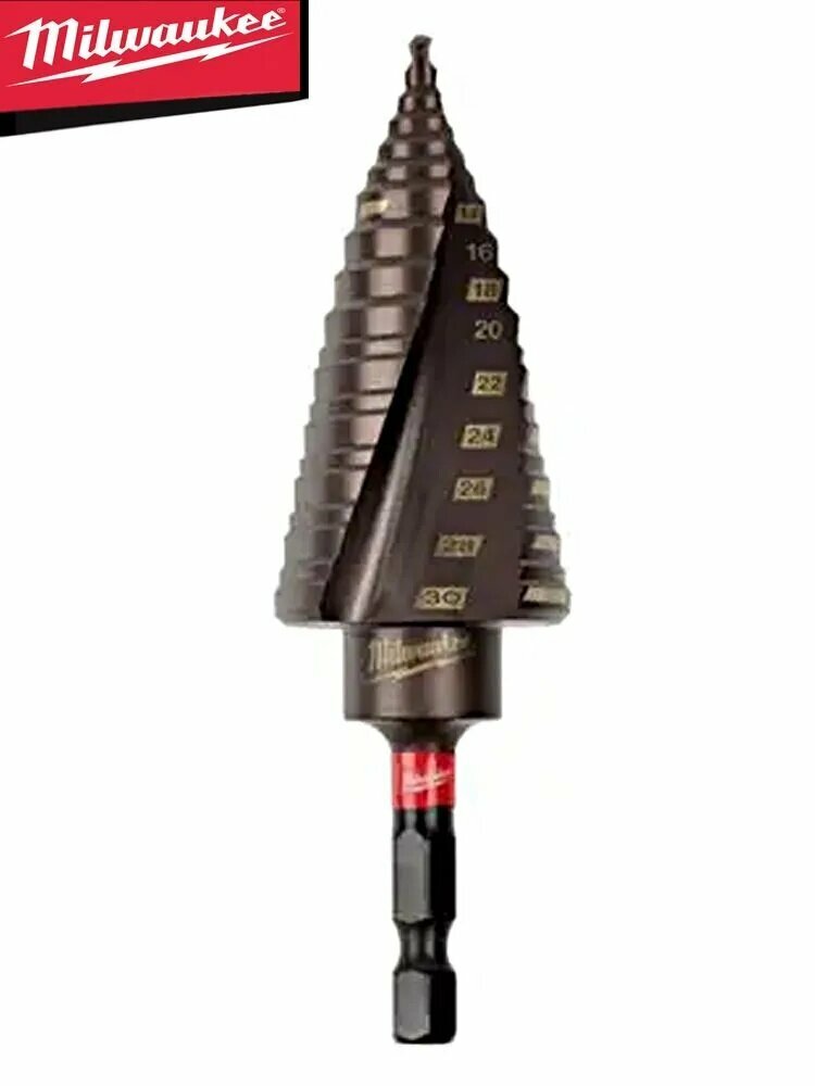 Ступенчатое сверло ударного действия Milwaukee 48-89-9265 SHOCKWAVE 4 мм - 30 мм Высокая твердость