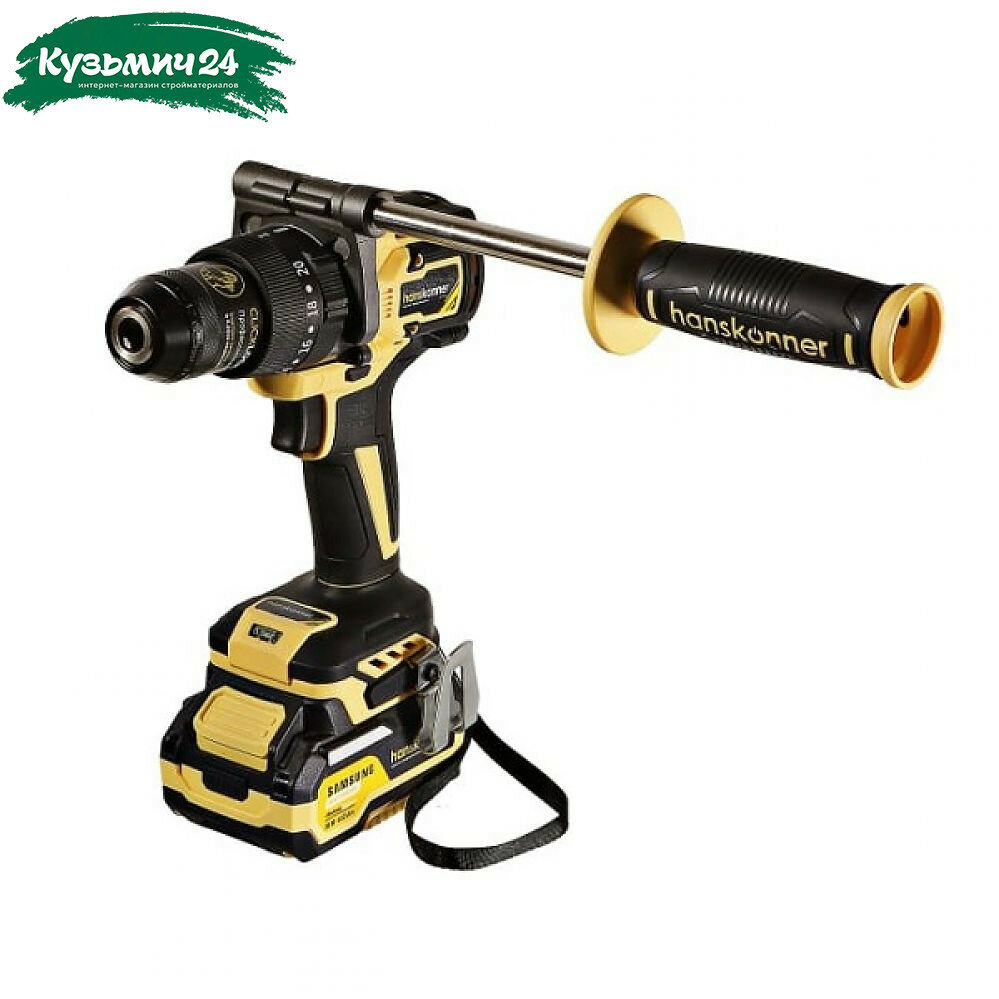 Шуруповерт ударный Hanskonner HCD20165PRO аккумуляторный (18В 165Нм 2акк.*2,0Ah*4,0Ah+з. у), 1 шт.
