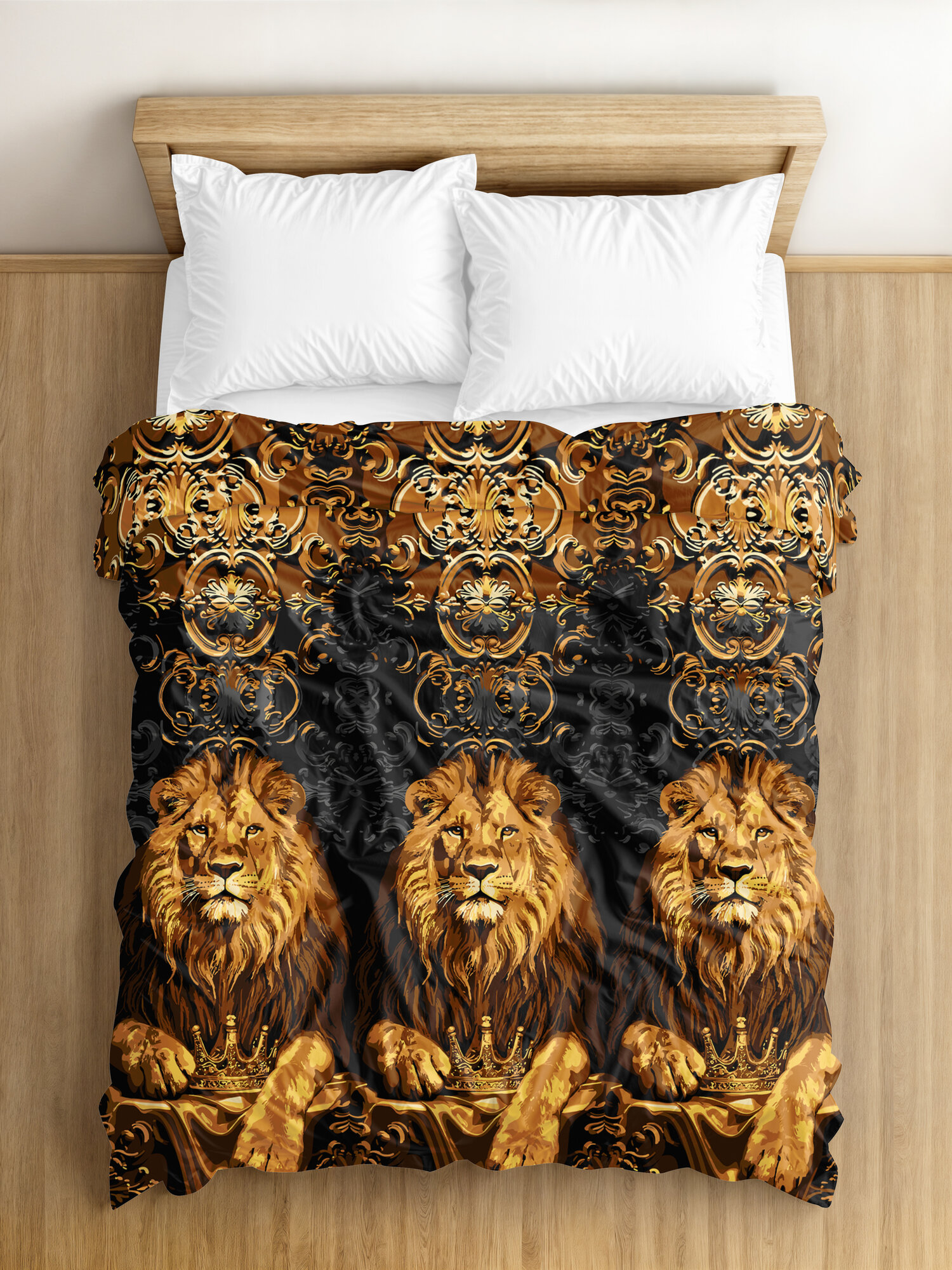 Плед 200х220 см LOVEBERRY из велсофта на кровать для спальни, Король Лев