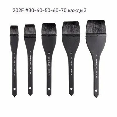 Набор кистей для рисования Кошачий язык, Ассорти № 30, 40, 5 шт.