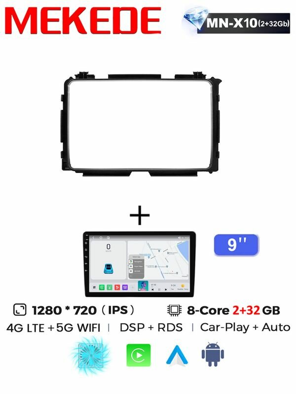 Магнитола 9" Mekede MN X10 Pro 2/32 Gb Honda Vezel HR-V HRV 2015-2018 carplay