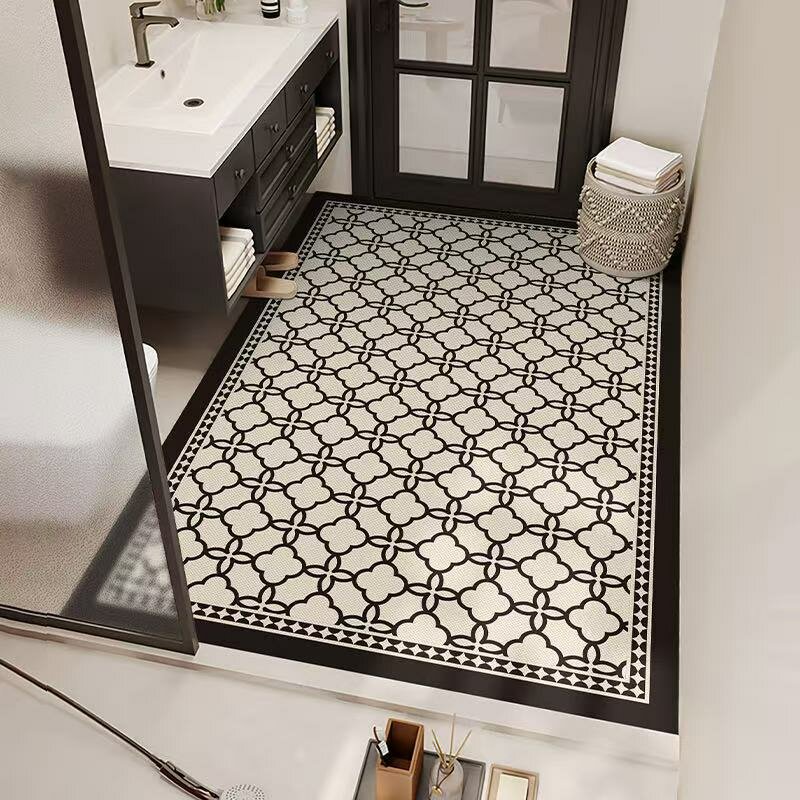 Супервпитывающий и быстросохнущий коврик для ванной комнаты с резиновым нескользящим дном, легко чистящийся, простой коврик для кухонной двери (прямоугольный светло-серый, 60 х 90 см)