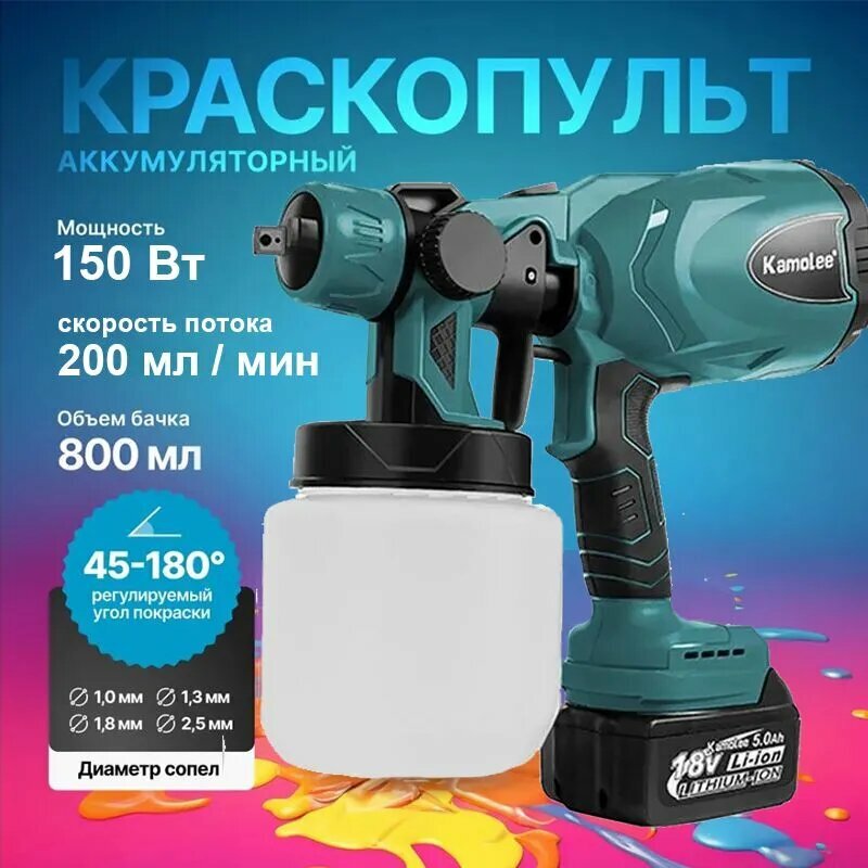 Kamolee бесщеточный распылитель электрический пистолет распыления краски инструмент 1АКБ