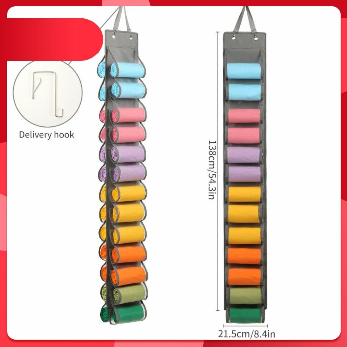 Эксклюзивный дверной органайзер с 26 карманами для йога одежды, выполнен в многослойном двухстороннем варианте