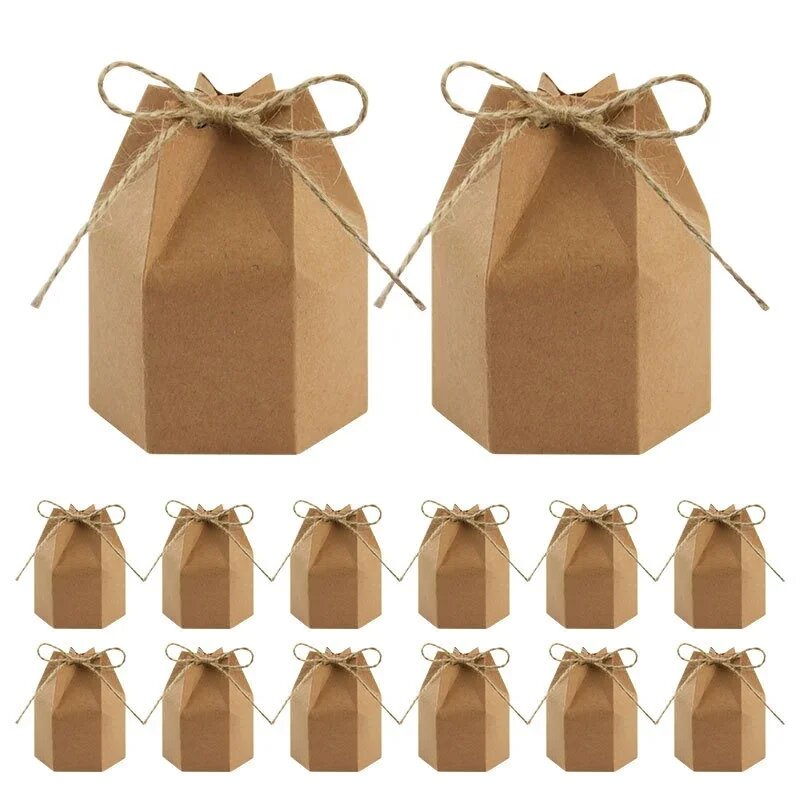 30 подарочных коробочек из крафт-бумаги, Brown