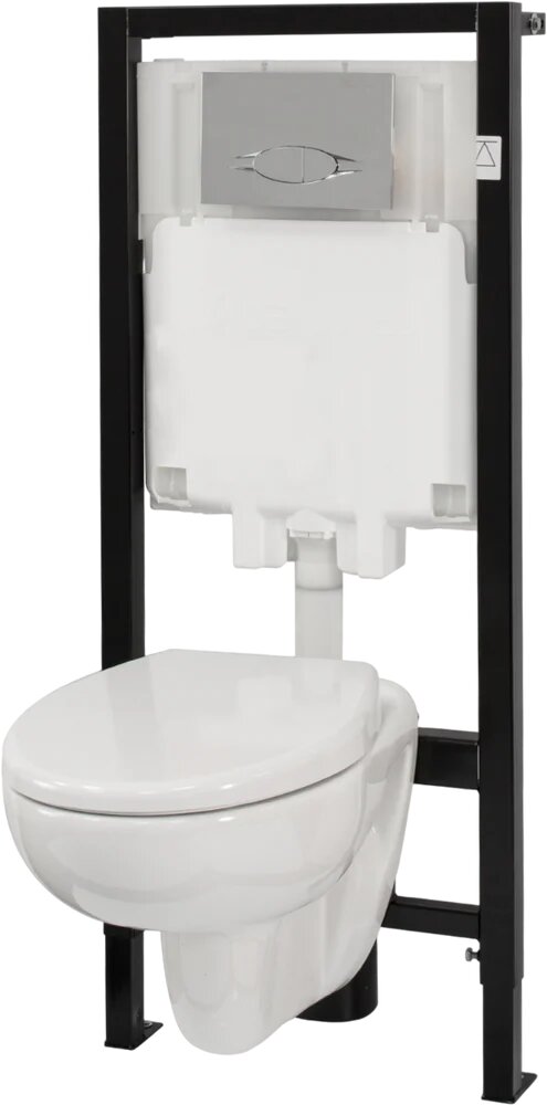 Комплект 2 в 1 Комплект 4 в 1 Jacob Delafon Brive E21733RU-00 с микролифтом, кнопка смыва хром / Гигиенический душ Elate E97258-CP P