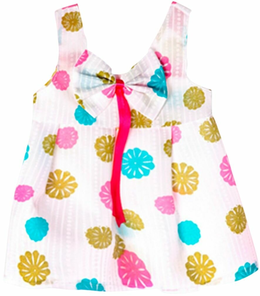 Платье для куклы "Цветочек" на липучках, одежда для куколки и пупса 38-42 см, кукольный наряд, готовый гардероб, цвет белый с принтом