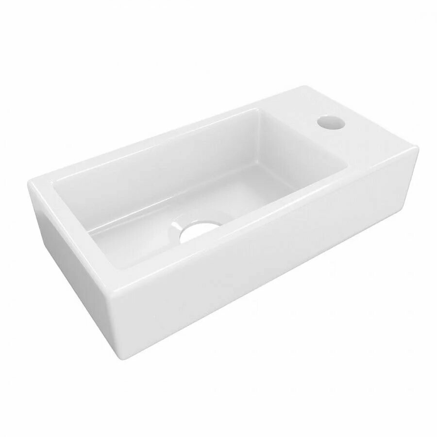 Раковина маленькая в туалет Maretti Aria AR13PD38-844 мини, прямоугольная, белая, фарфоровая, 37 см, итальянская