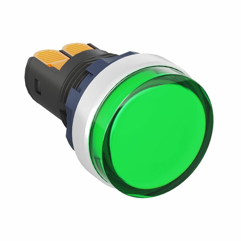 Индикатор сигнальный со встроен. диодом 220В зажим Plug-In алюм. зел. DKC M22L-F220GAP