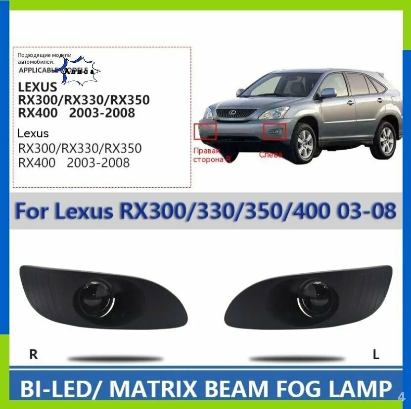 Фары автомобильные, Противотуманная фара, 1 шт, арт. PTF-Lexus RX300 RX330 R350 RX400 (левый+правый)