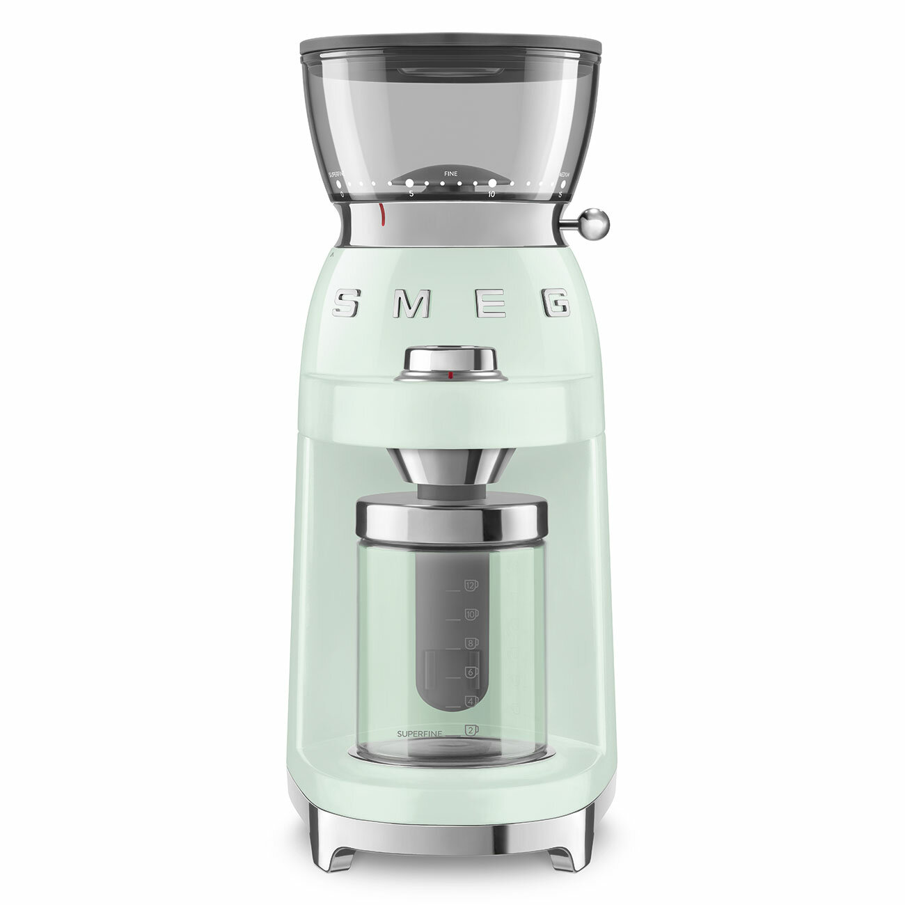 Кофемолка Smeg CGF03PGEU, пастельный зеленый, регулировка степени помола