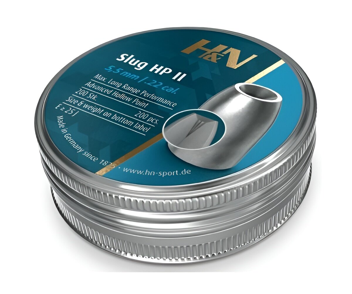 Пули полнотелые H&N Slug HP II, 5,5 мм, 1,62 г (25 гран), 200 шт.