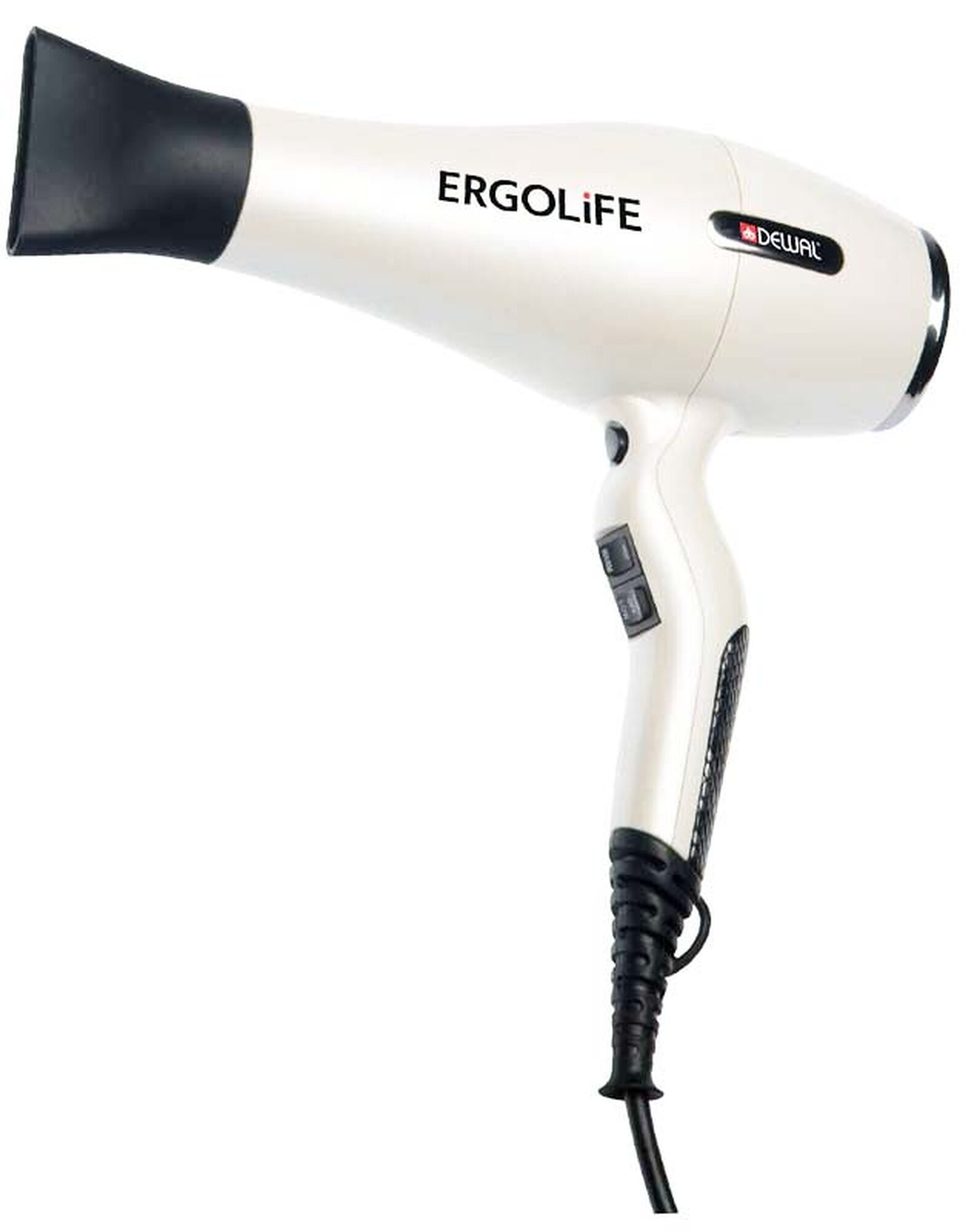 Фен DEWAL Pro ErgoLife 03-001, 2200Вт, белый, с ионизацией, шнур 3м