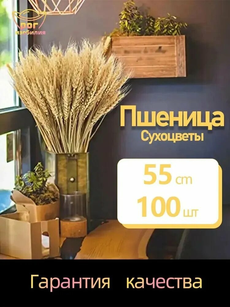 Сухоцветы Пшеница, 55 см, 110 гр, 1 шт