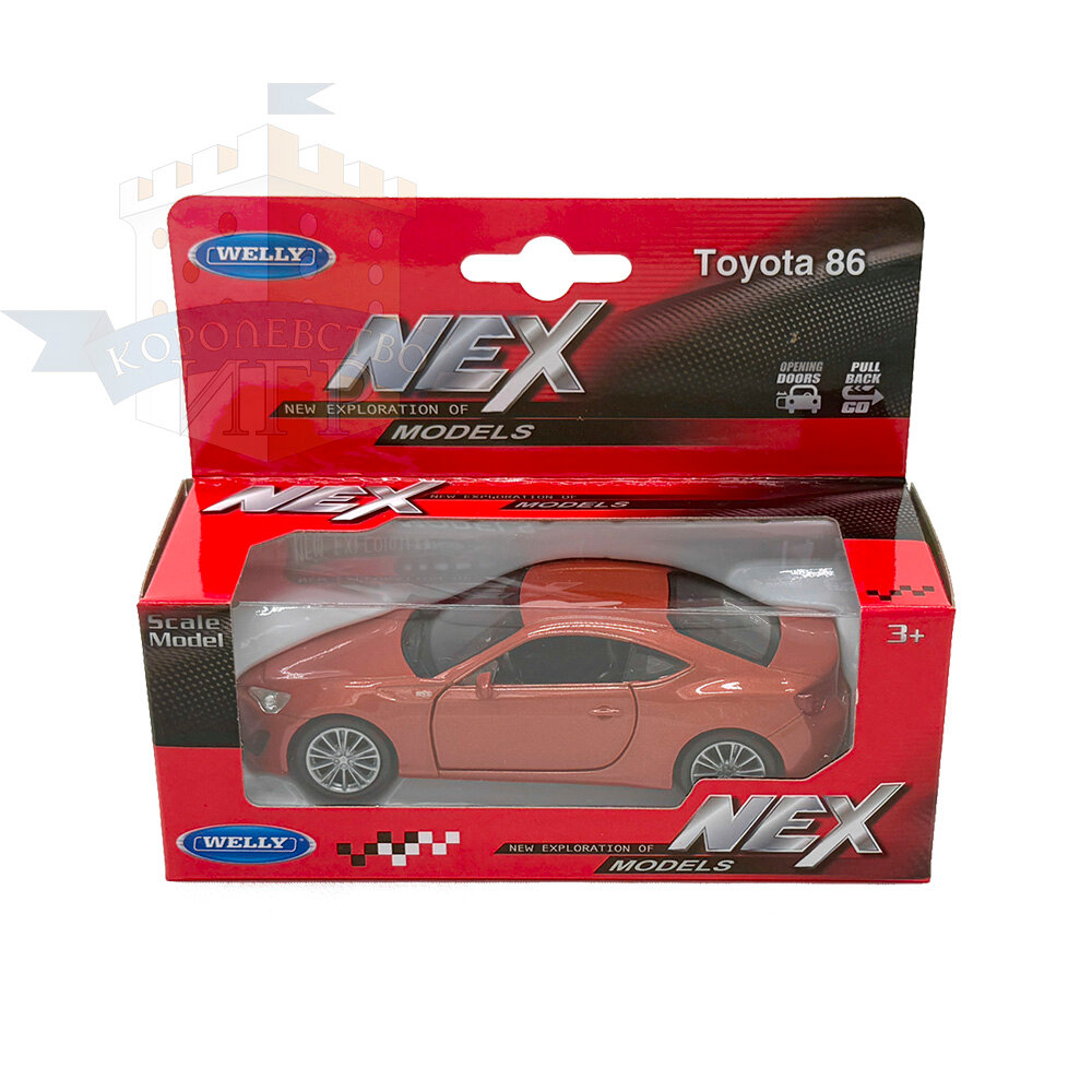 Машинка Welly Toyota 86, терракотовый, 1:38, арт.43669W, инерционная