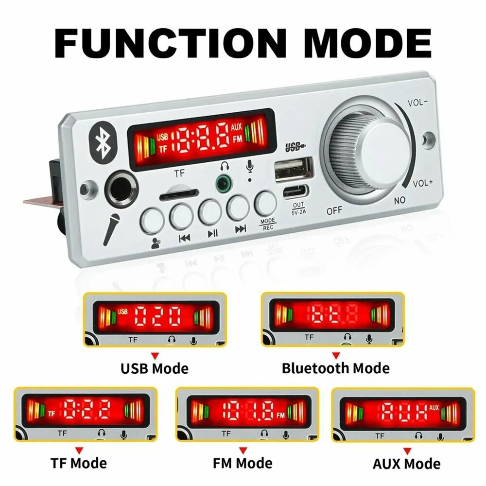 Xiaomi YouPin Bluetooth MP3 WAV Декодер Плата 80 Вт Усилитель Handsfree Автомобильный Аудио Микрофон