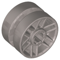 Wheel 14mm D. x 9.9mm with Center Groove, Fake Bolts and 6 Double Spokes, 11208 Flat Silver N